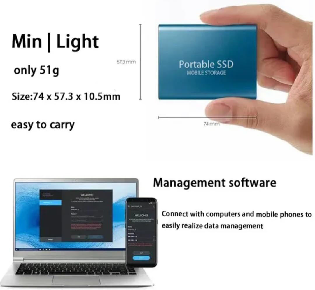 GetUSCart- 1 Terabyte TB (976GB), External SSD Solid State Hard Backup ...