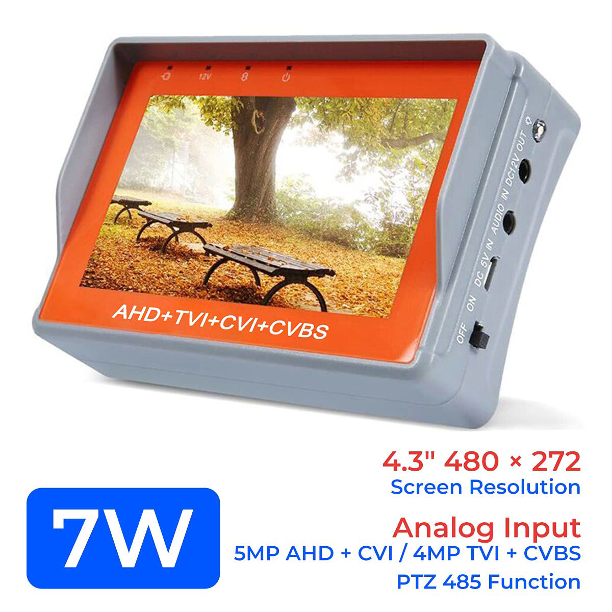 GetUSCart- PEGATISAN 4.3 Inch CCTV Tester Monitor 8MP AHD/TVI/CVI ...