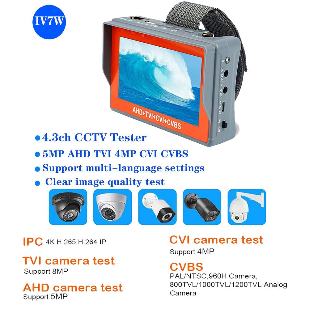 GetUSCart- PEGATISAN 4.3 Inch CCTV Tester Monitor 8MP AHD/TVI/CVI ...