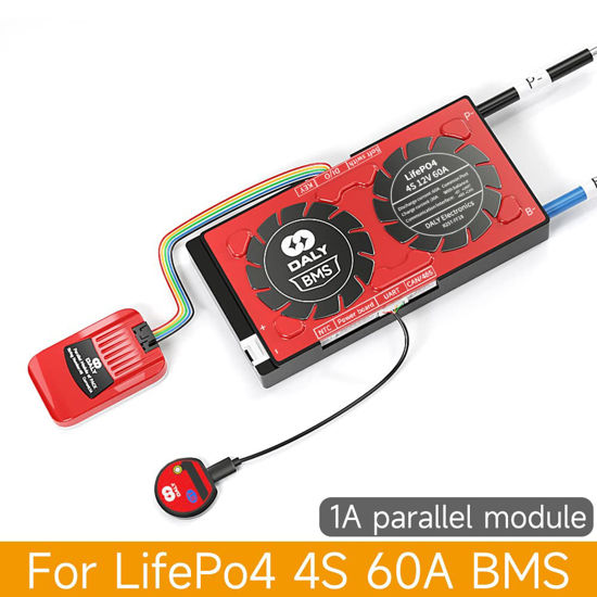 GetUSCart- DALY Smart BMS 4S 12V 60A + Parallel Module 1A with CAN ...