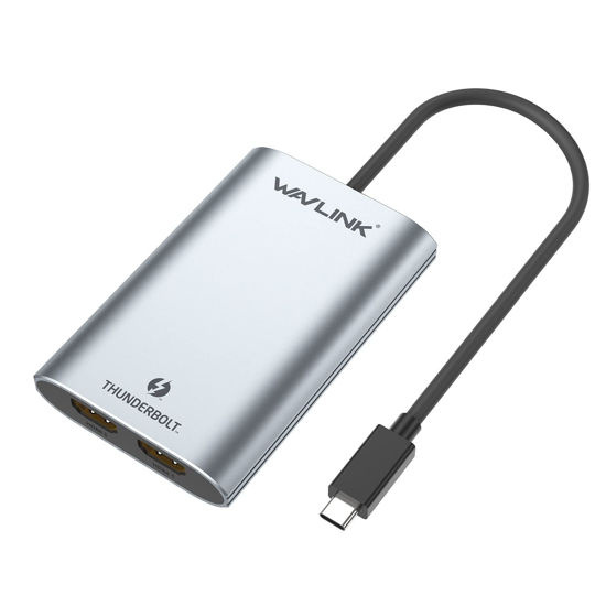 GetUSCart- WAVLINK Thunderbolt 3 to Dual HDMI Display Adapter 4K@60Hz, Thunderbolt 3 up to ...