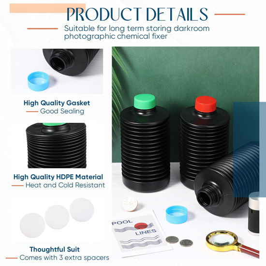 GetUSCart- GlikCeil 3 Pcs 1000ml Darkroom Chemical Storage Bottles ...