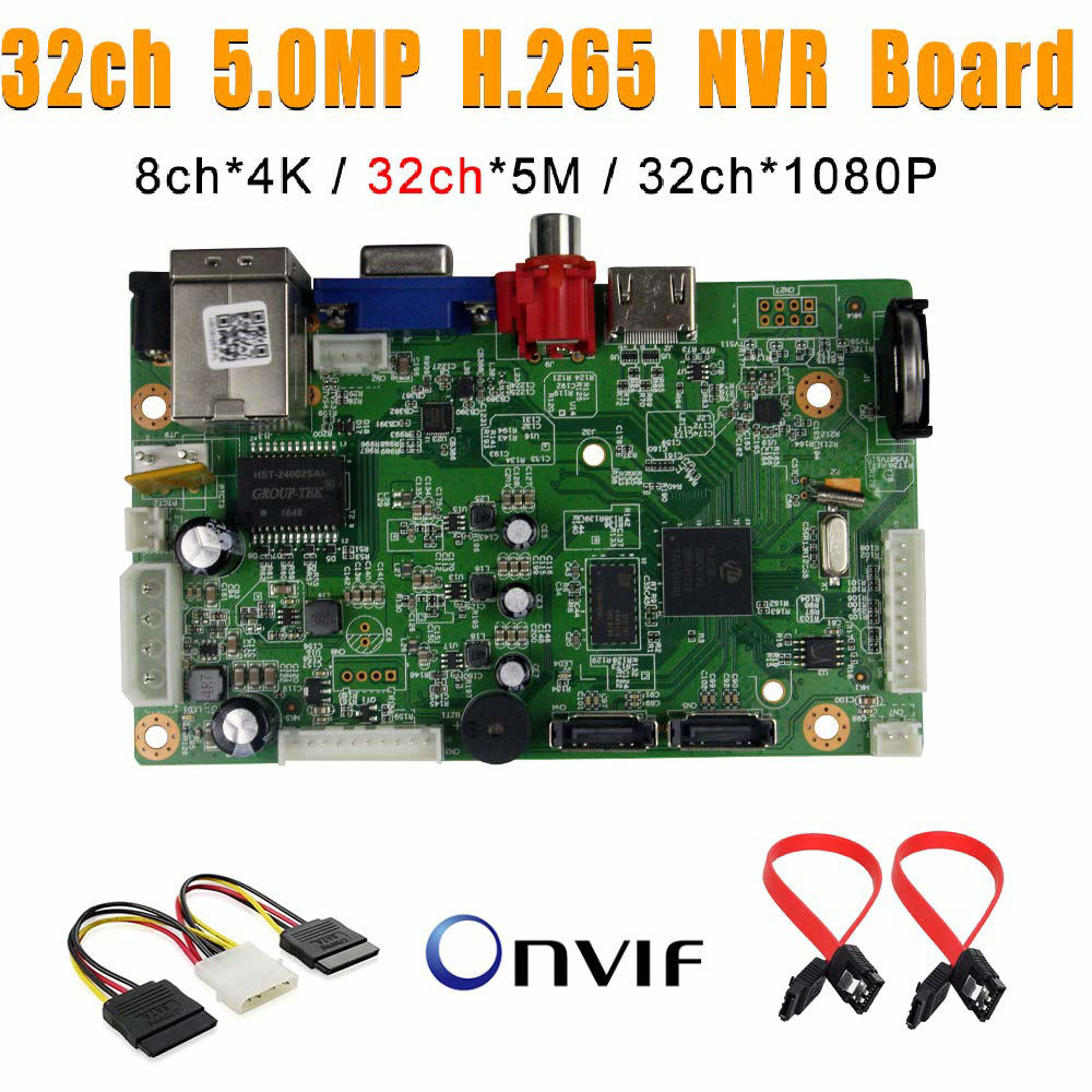 GetUSCart- Quanmin 4K Face 32CH CCTV NVR Board 2 SATA Port Network ...