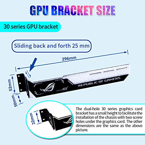 GetUSCart- YBEST 5V 3-Pin Graphics Card Holder RGB, Colorful RGB GPU ...