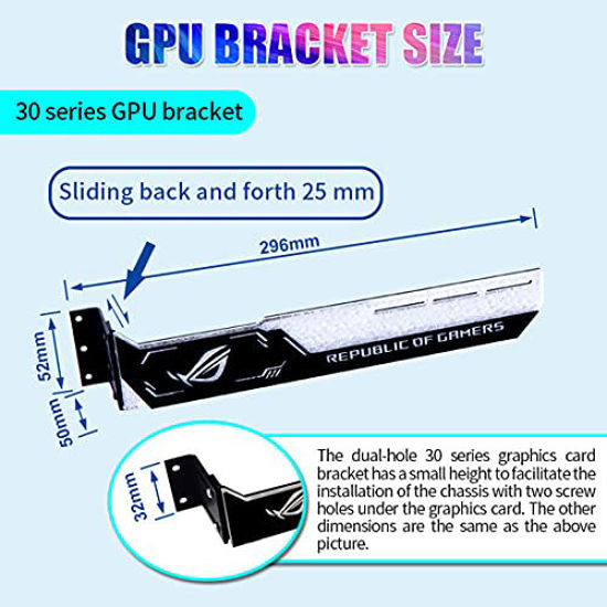 GetUSCart- YBEST 5V 3-Pin Graphics Card Holder RGB, Colorful RGB GPU ...