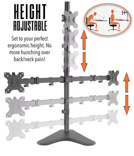 GetUSCart- Stand Steady Triple Monitor Desk Stand with Tabletop Base ...