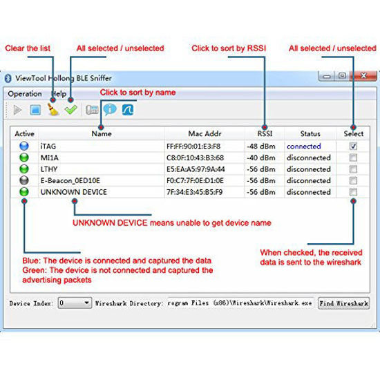 GetUSCart- ViewTool Hollong Full Channel Professional Bluetooth 4.0/4.1/4.2 BLE Sniffer Protocol ...