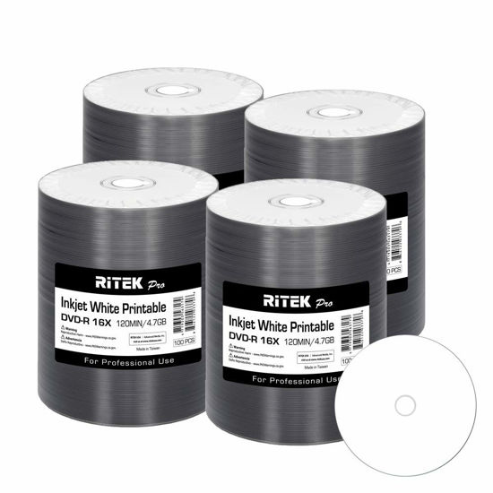 GetUSCart- 400 Pack Ritek Pro (Professional Grade) DVD-R 16X 4.7GB AZO Dye (MID MXL RG04) White ...