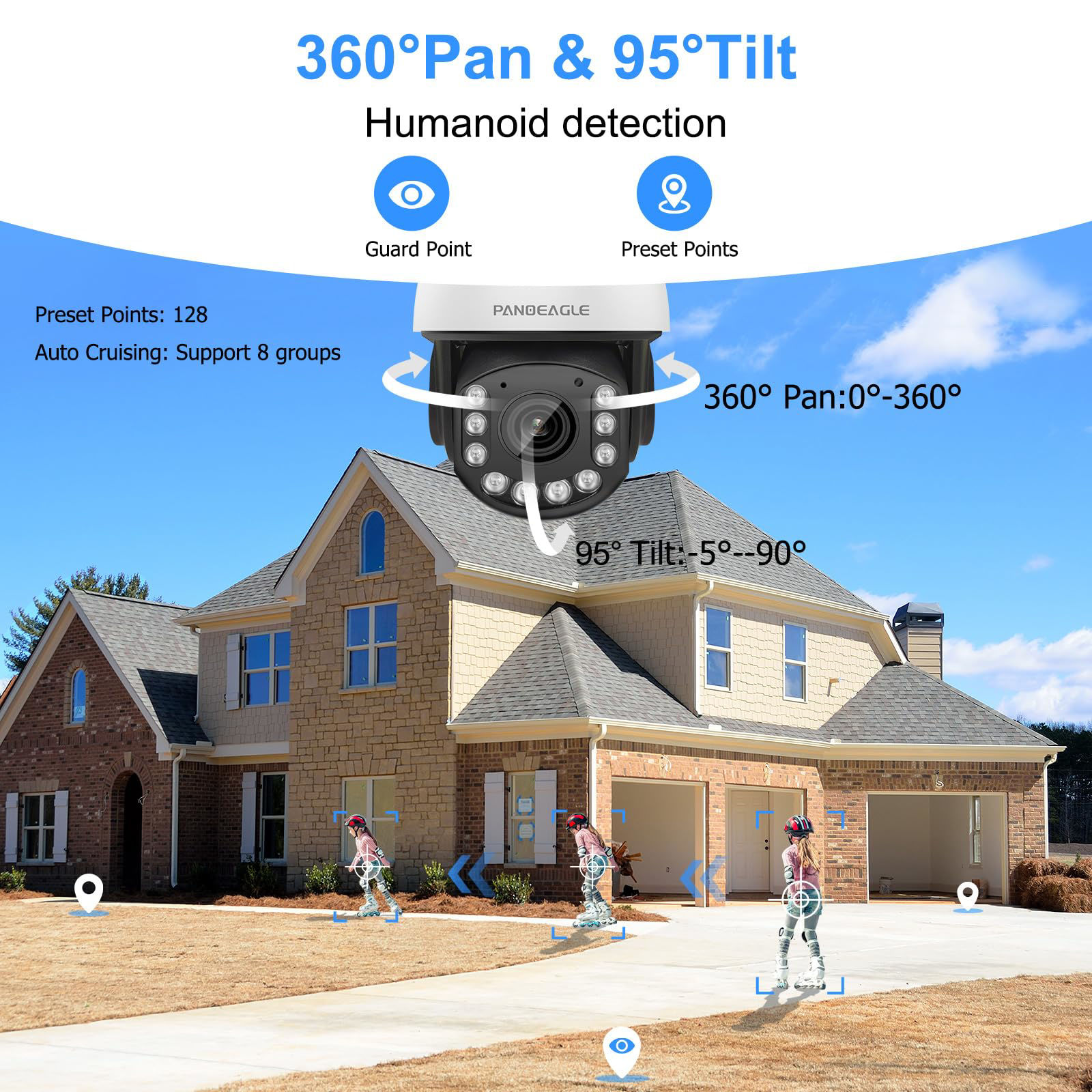 GetUSCart- Outdoor PTZ Camera 20x Optical Zoom Pan and Tilt, 8MP IP PoE ...