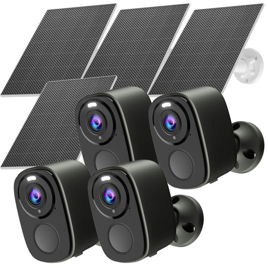 GetUSCart- 4Pack Security Cameras Wireless Outdoor with Solar Panel,2 ...