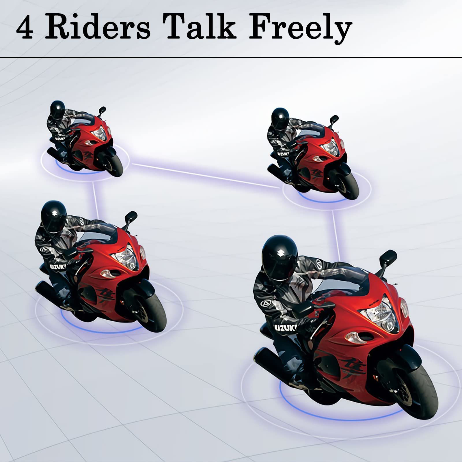 GetUSCart- GaiRen V4 Plus Motorcycle Bluetooth Helmet Intercom Headset ...