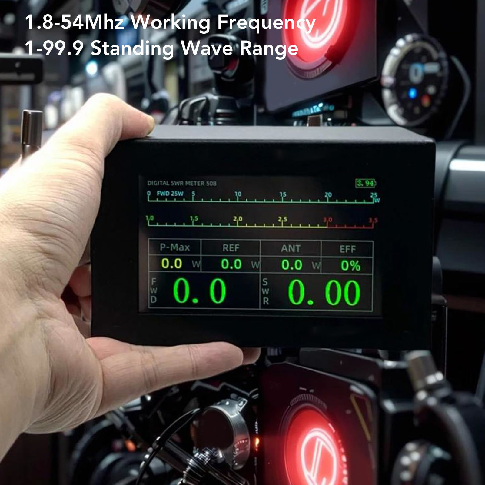 GetUSCart- Digital Power SWR Meter, UHF Interface 1.8‑54Mhz 0.5‑200W 1 ...