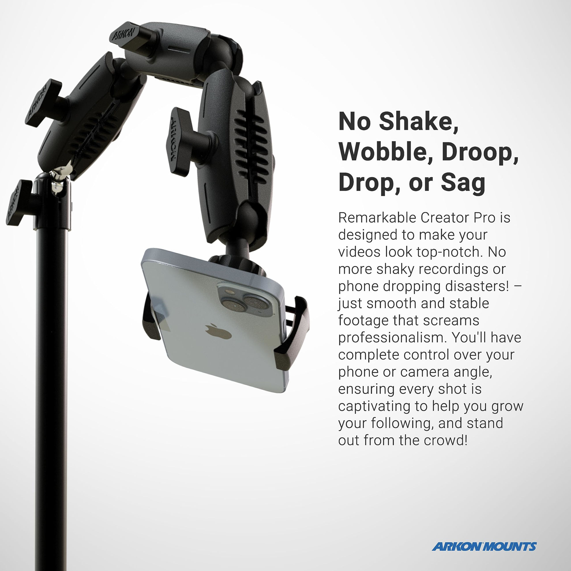 GetUSCart- ARKON Mounts Phone Holder Full Kit - Adjustable Overhead Arm ...