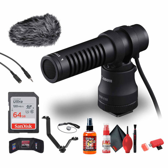 GetUSCart- Canon DM-E100 Directional Microphone (4474C001) + 64GB Ultra ...