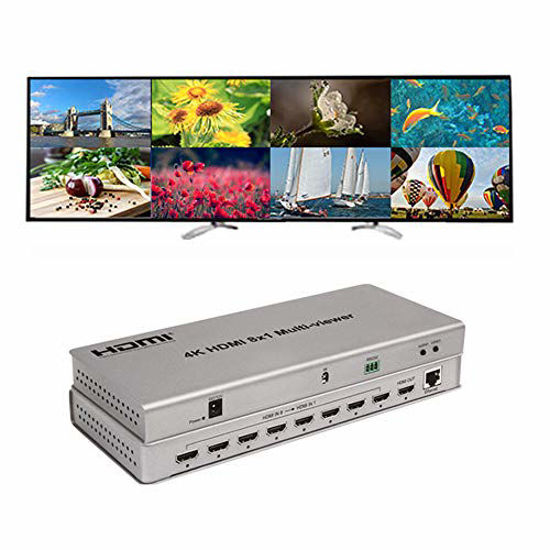 GetUSCart- 4K HDMI 8x1 Multi-viewer HDMI Switcher 8 in 1 Out Seamless ...
