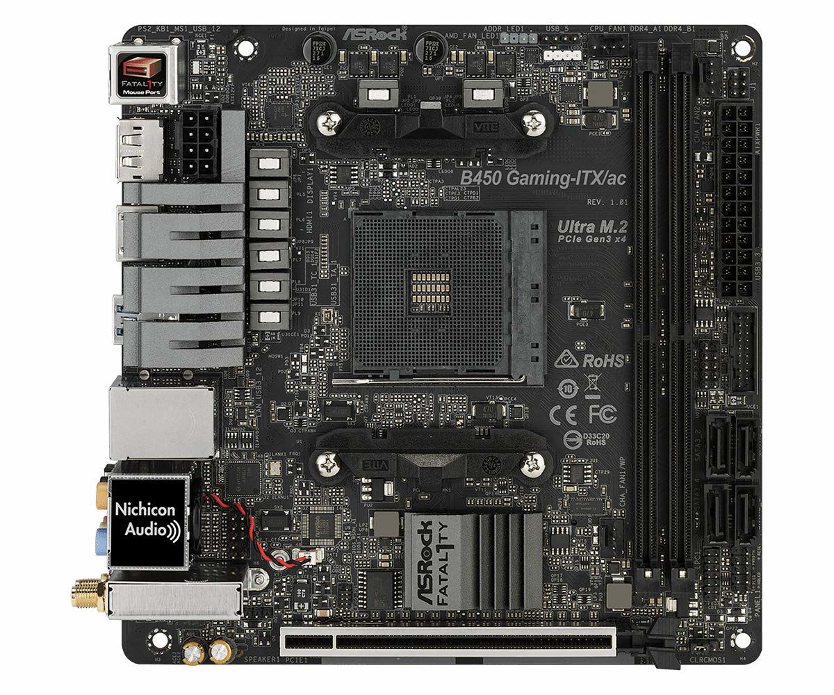 GetUSCart- ASRock Mini-ITX Motherboard (B450 Gaming-ITX/AC)