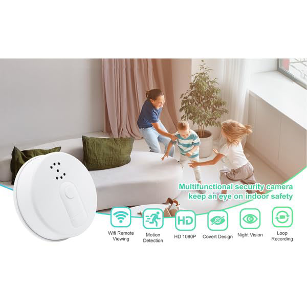 GetUSCart- HD WIFI Nanny Camera Hardwired Dummy Smoke Detector with IR ...