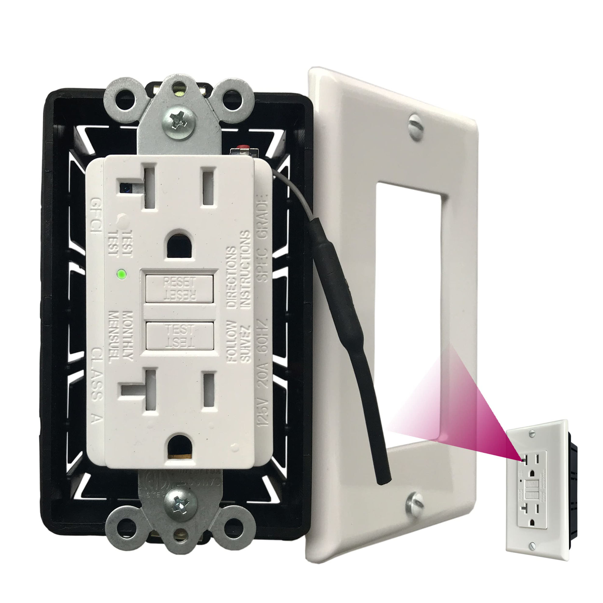 GetUSCart- WiFi 4K HD Streaming Spy Camera Hidden in Functional AC GFCI ...