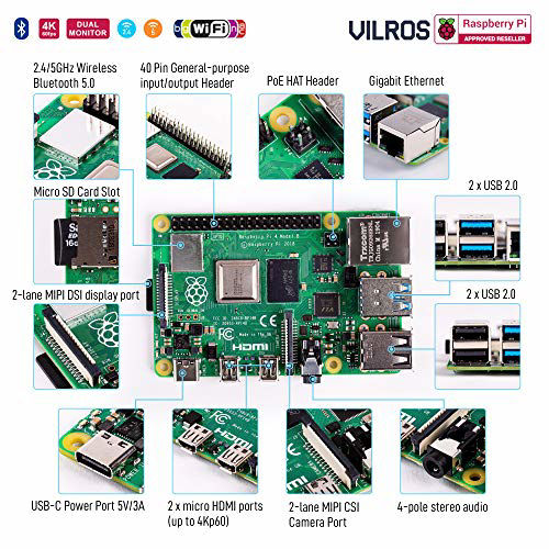GetUSCart- Vilros Raspberry Pi 4 4GB Desktop with 8 Inch Screen and 15 ...