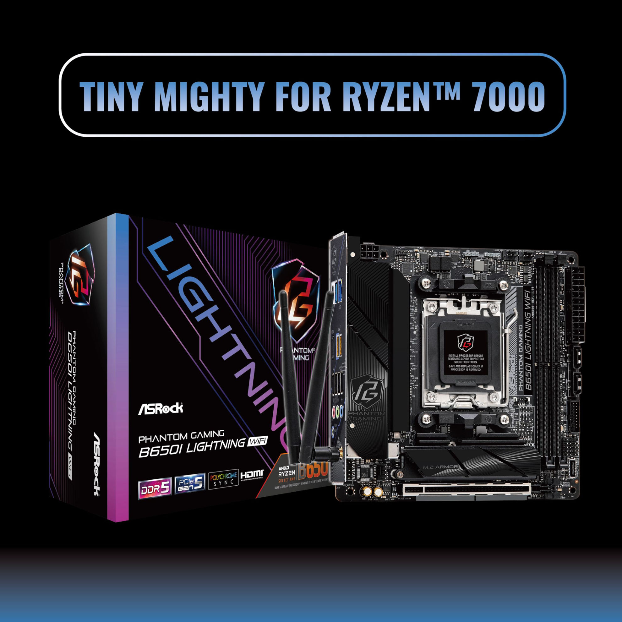 GetUSCart- ASRock B650I Lightning WiFi 6E AMD Socket AM5 Ryzen B650 ...
