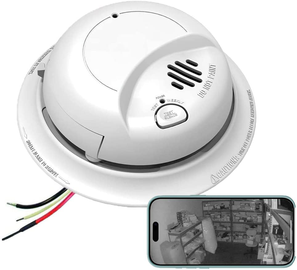 GetUSCart- Night Vision 2K HD Smoke Detector WiFi Spy Camera P2P Wi-Fi ...