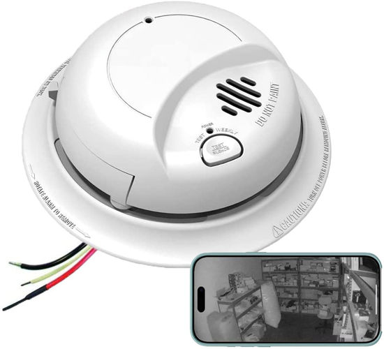 GetUSCart- Night Vision 2K HD Smoke Detector WiFi Spy Camera P2P Wi-Fi ...