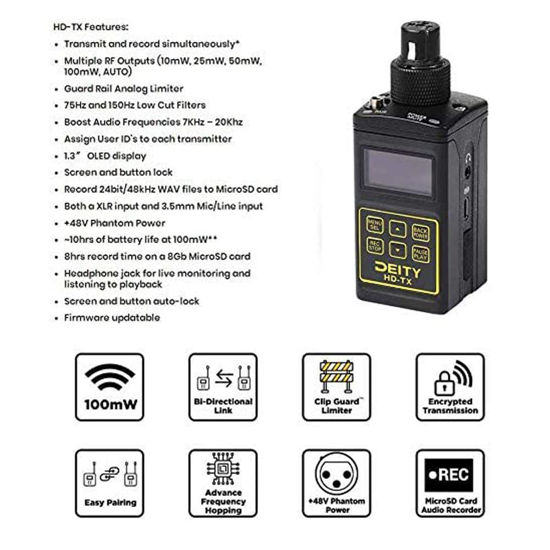 GetUSCart- Deity Connect HD-TX Microphones Transmitter and Audio ...