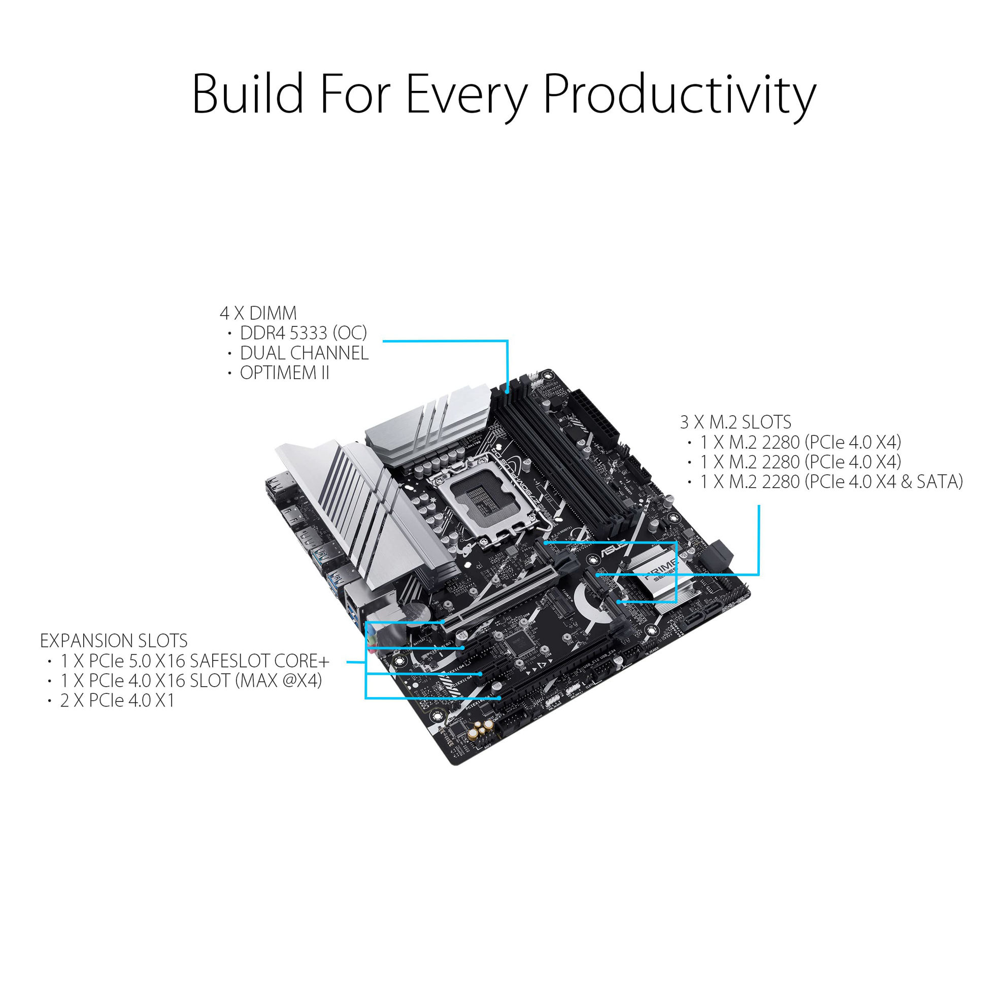 GetUSCart- ASUS Prime Z790M-Plus D4 LGA 1700(Intel 14th,12th&13th Gen ...