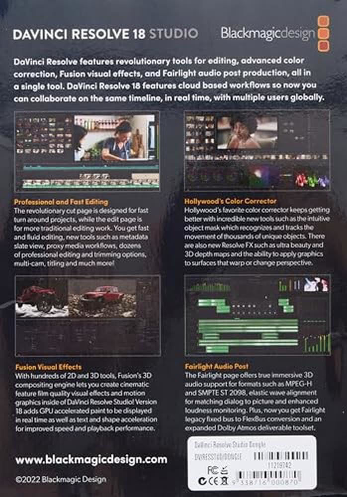 GetUSCart- Blackmagic Design DaVinci Resolve Software 000870 Video ...