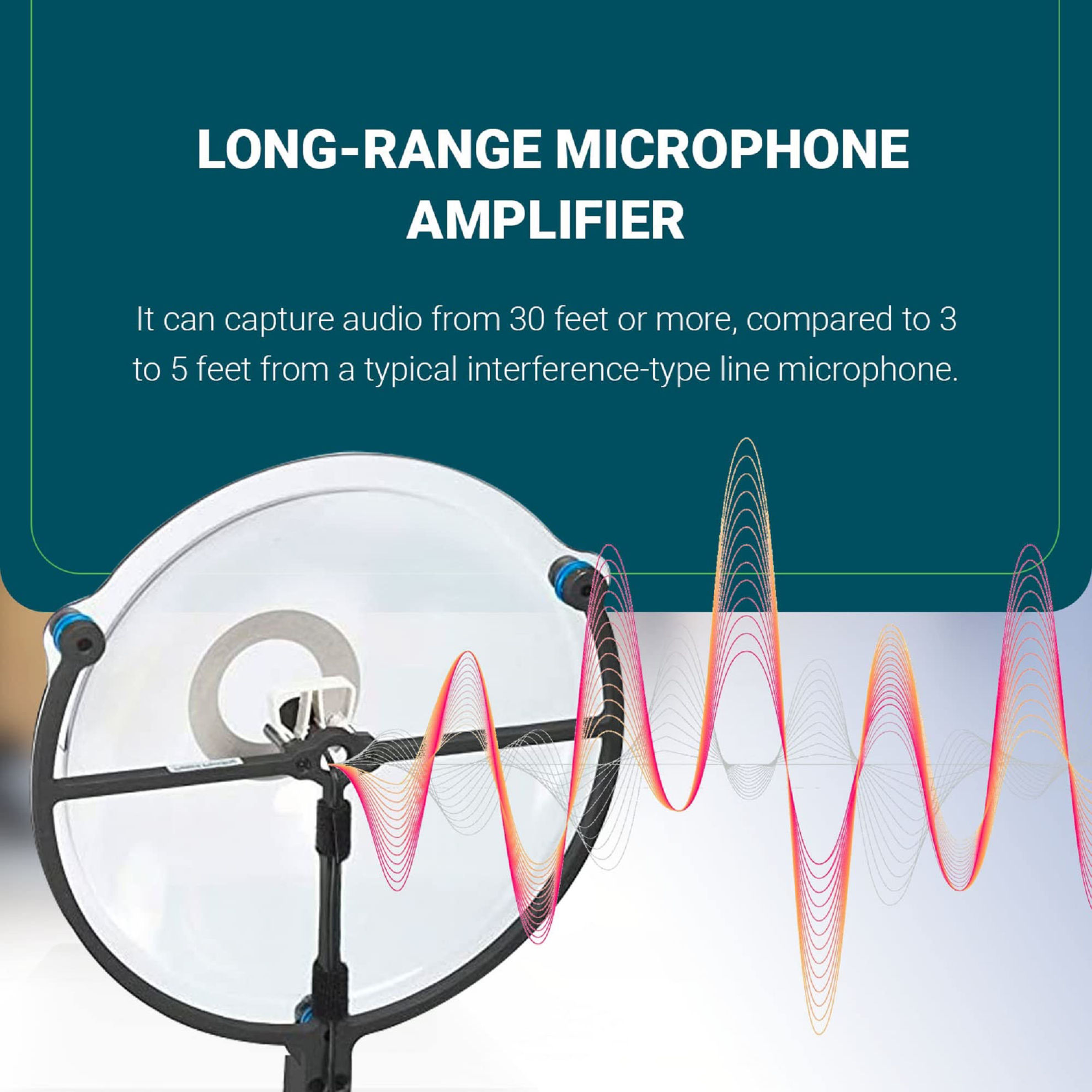 GetUSCart- SOUND SHARK Long-Range Microphone Amplifier - Black