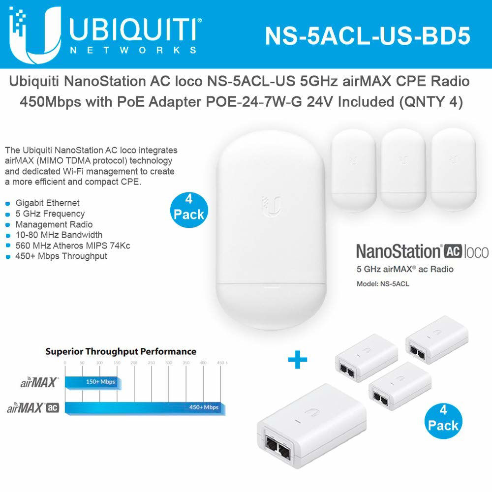 GetUSCart- NanoStation AC loco NS-5ACL-US Loco5ac 5GHz 802.11ac airMAX ...