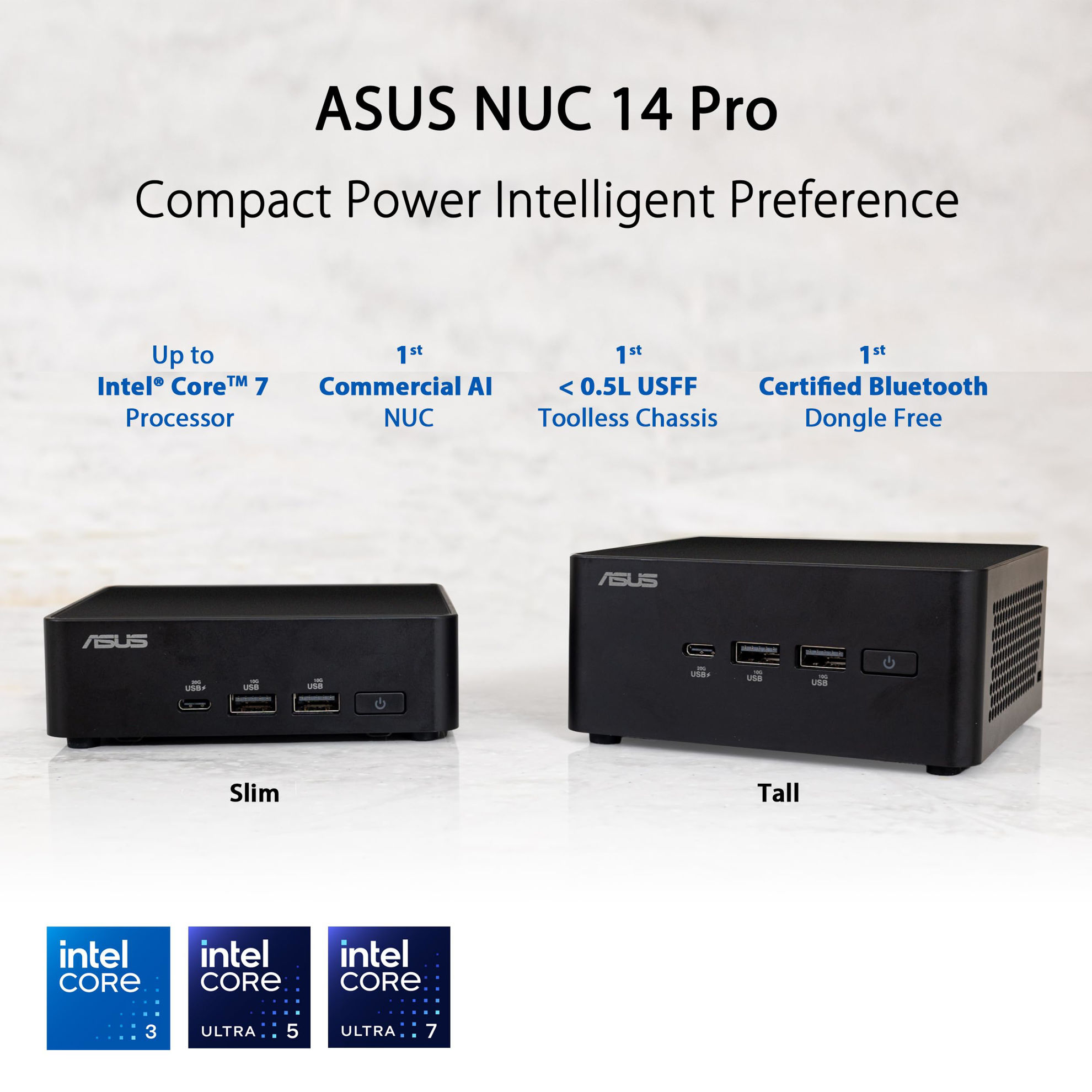 GetUSCart- ASUS NUC 14 Pro Tall Barebone with Intel 14th Gen Core 3 ...
