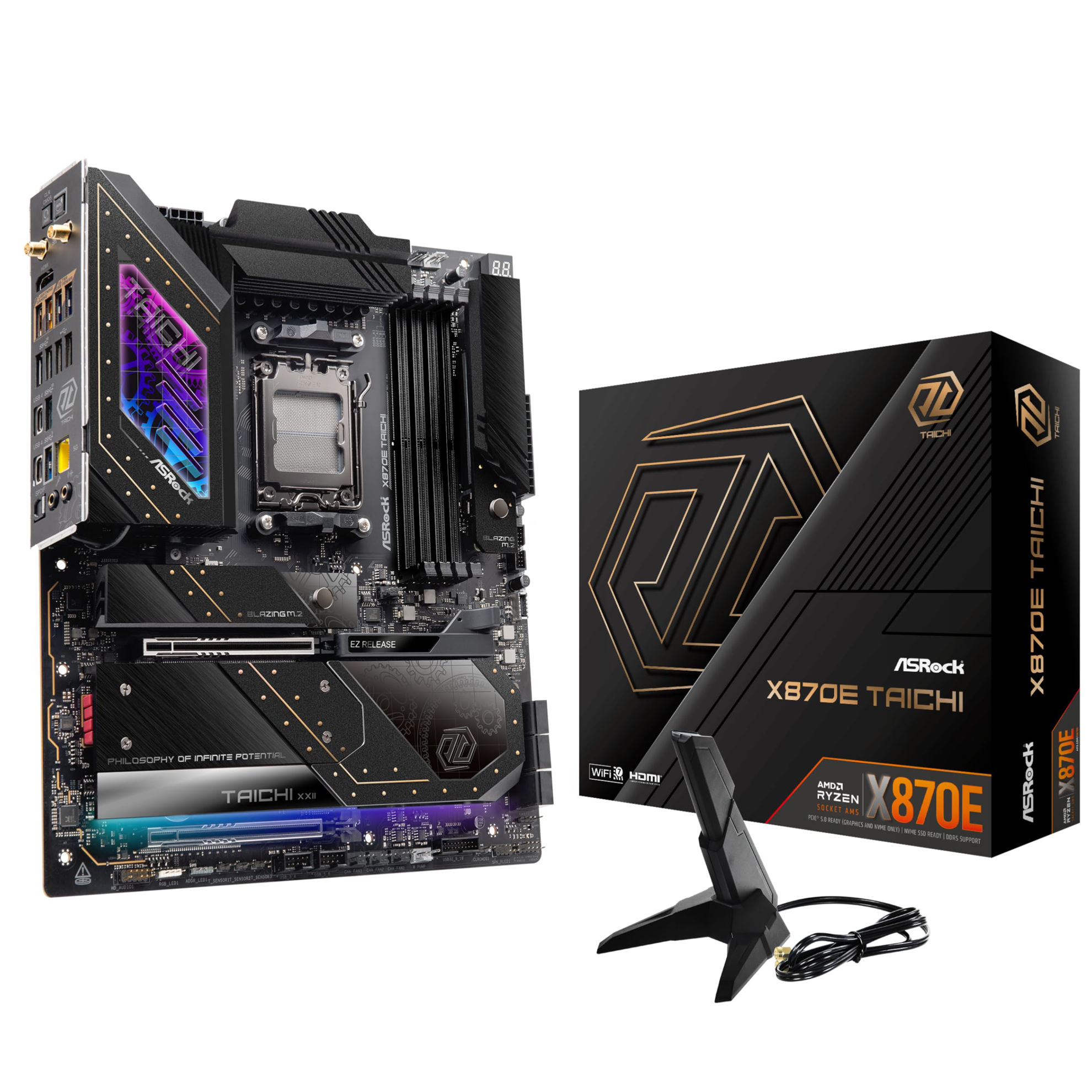 GetUSCart- ASRock AMD X870E Taichi Ryzen Socket AM5 X870 Dual Channel ...