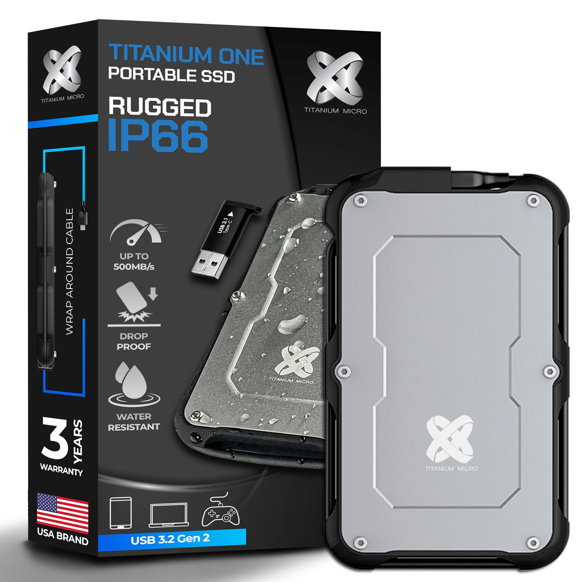 GetUSCart- Titanium Micro 8TB External SSD, Titanium One Portable SSD ...
