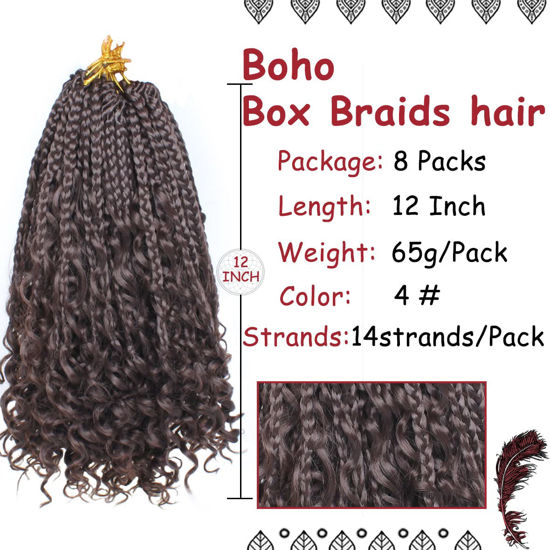 GetUSCart- Beverlee 12 Inch 8 Packs Boho Box Braids Goddess Box Braids ...