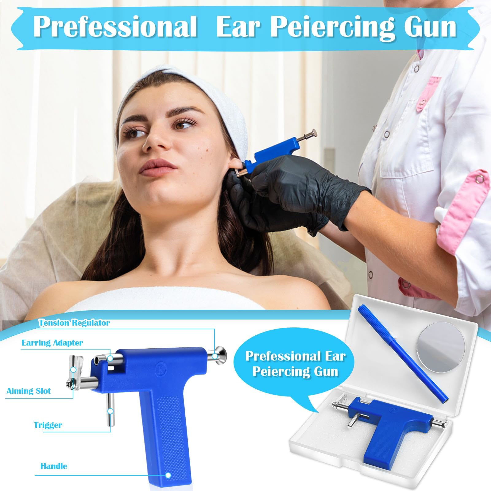 GetUSCart- Ear Piercing Gun with Piercing Tools Kit, Professional Ear ...