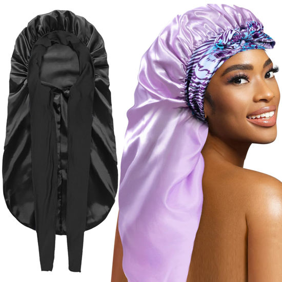GetUSCart- 2Pack Bonnets for Black Women Braid Bonnet, Large Long ...