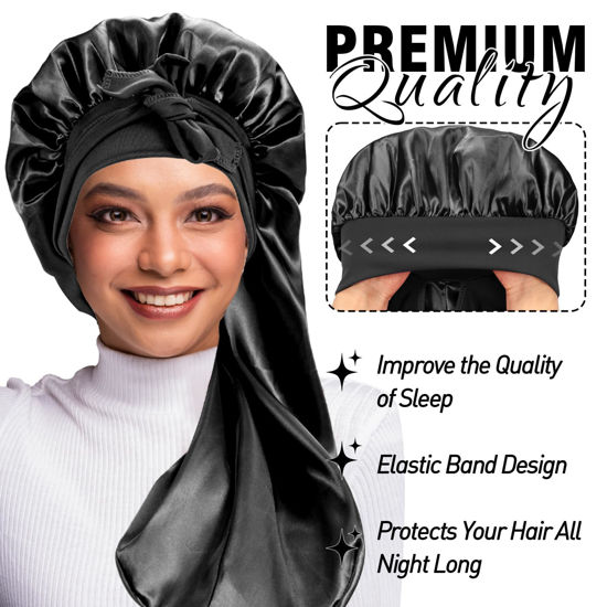 GetUSCart- 2Pack Bonnets for Black Women Braid Bonnet, Large Long ...
