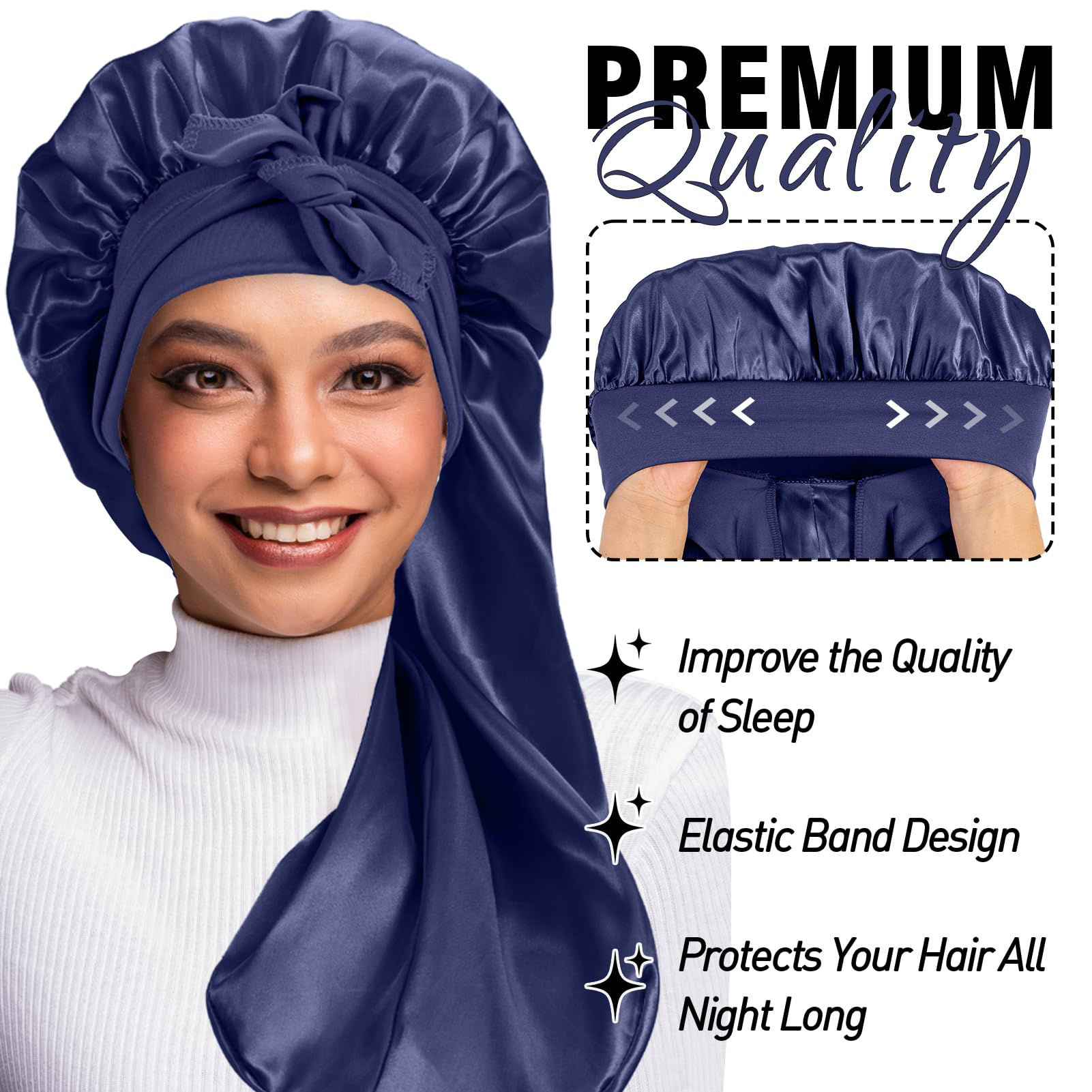GetUSCart- 2Pack Bonnets for Black Women Braid Bonnet, Large Long ...