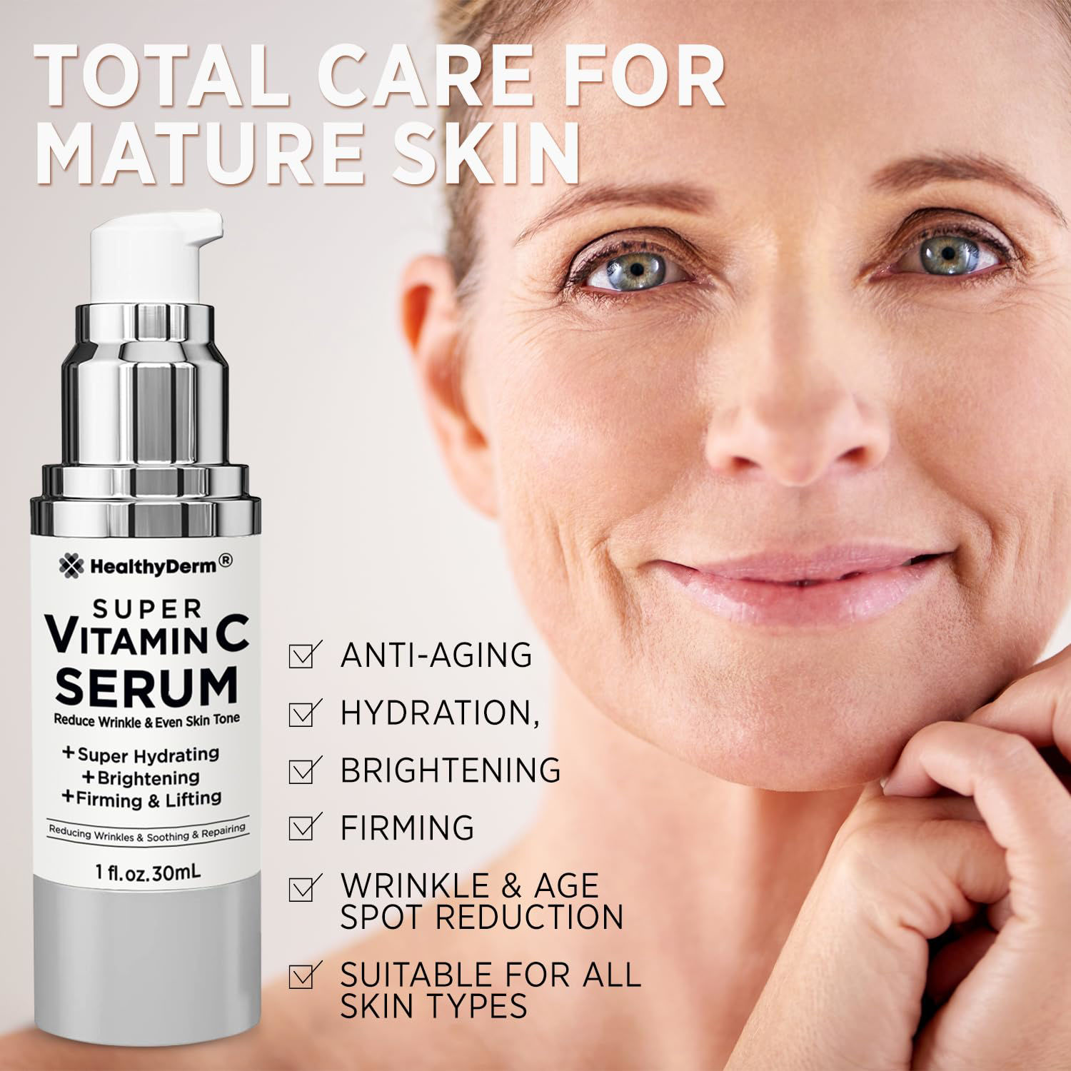 GetUSCart- Age-Defying Super Vitamin C Serum for Women Over 50: Niacinamide, Vitamin C ...
