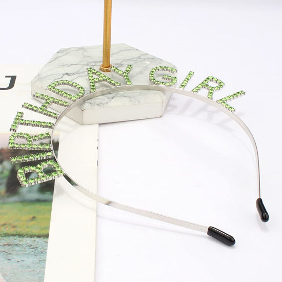 GetUSCart- AOPRIE Happy Birthday Princess Crown Tiara, Silver Green ...