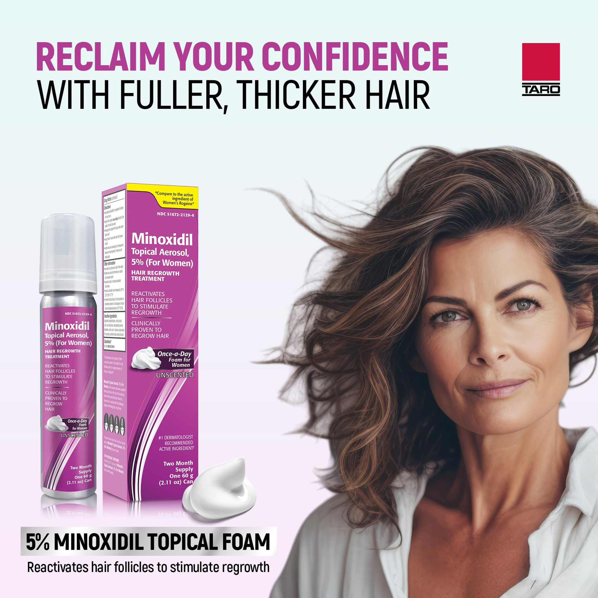 GetUSCart- Taro Minoxidil Topical Aerosol Foam, 5%, Hair Regrowth ...