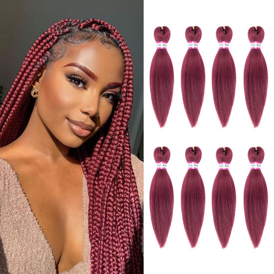 GetUSCart- Burgundy Braiding Hair Pre Stretched 12 Inch 8 Packs ...