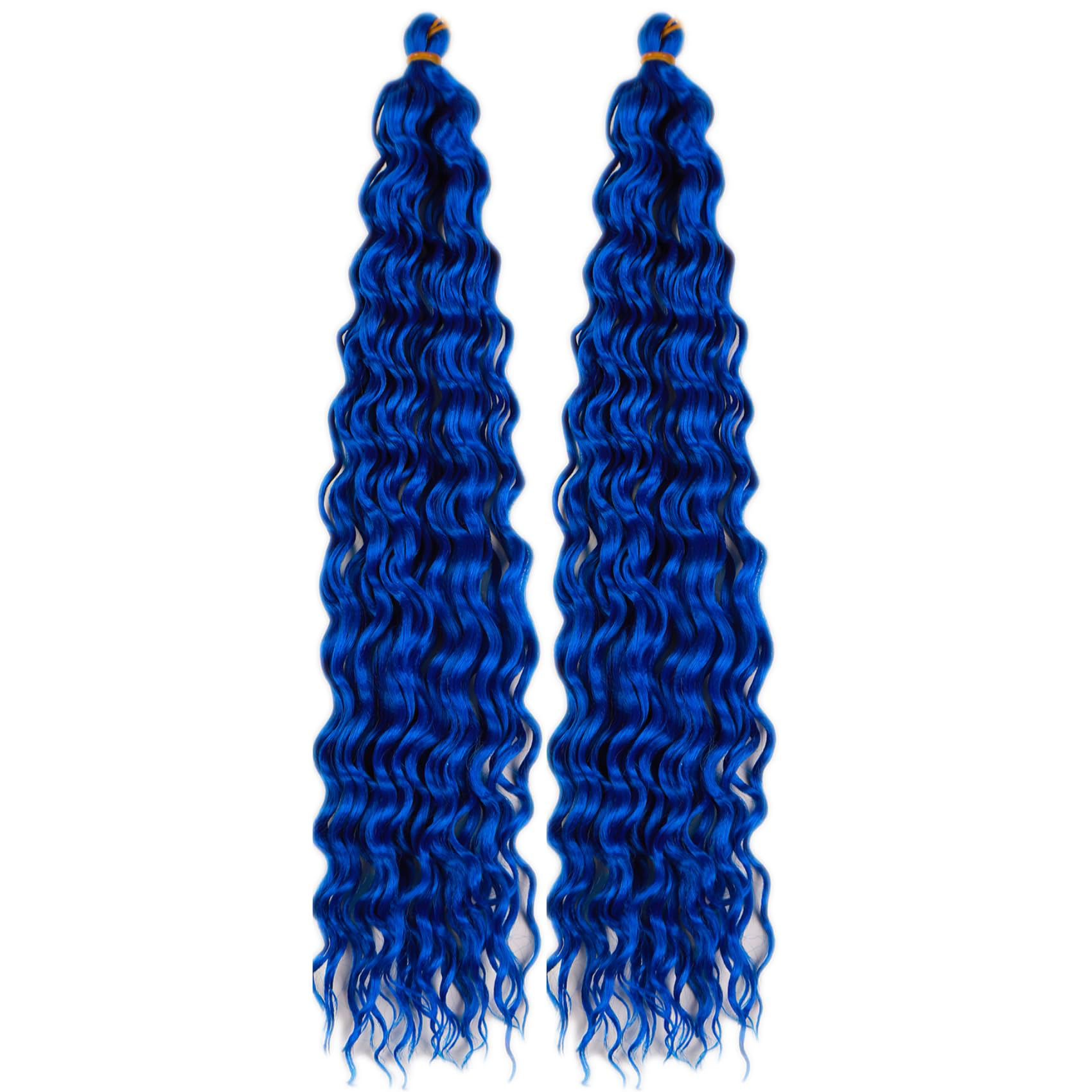 GetUSCart- Blue Curly Braiding Hair Deep Wave Curly Braiding Hair for ...