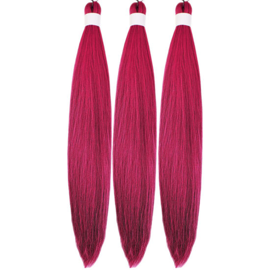 GetUSCart- Gozill Red Braiding Hair Pre stretched Dark Pink Kanekalon ...