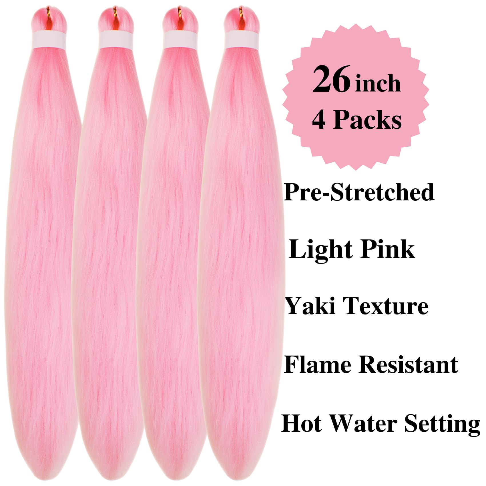 GetUSCart- Gozill Light Pink Braiding Hair Pre stretched Boho Braids ...