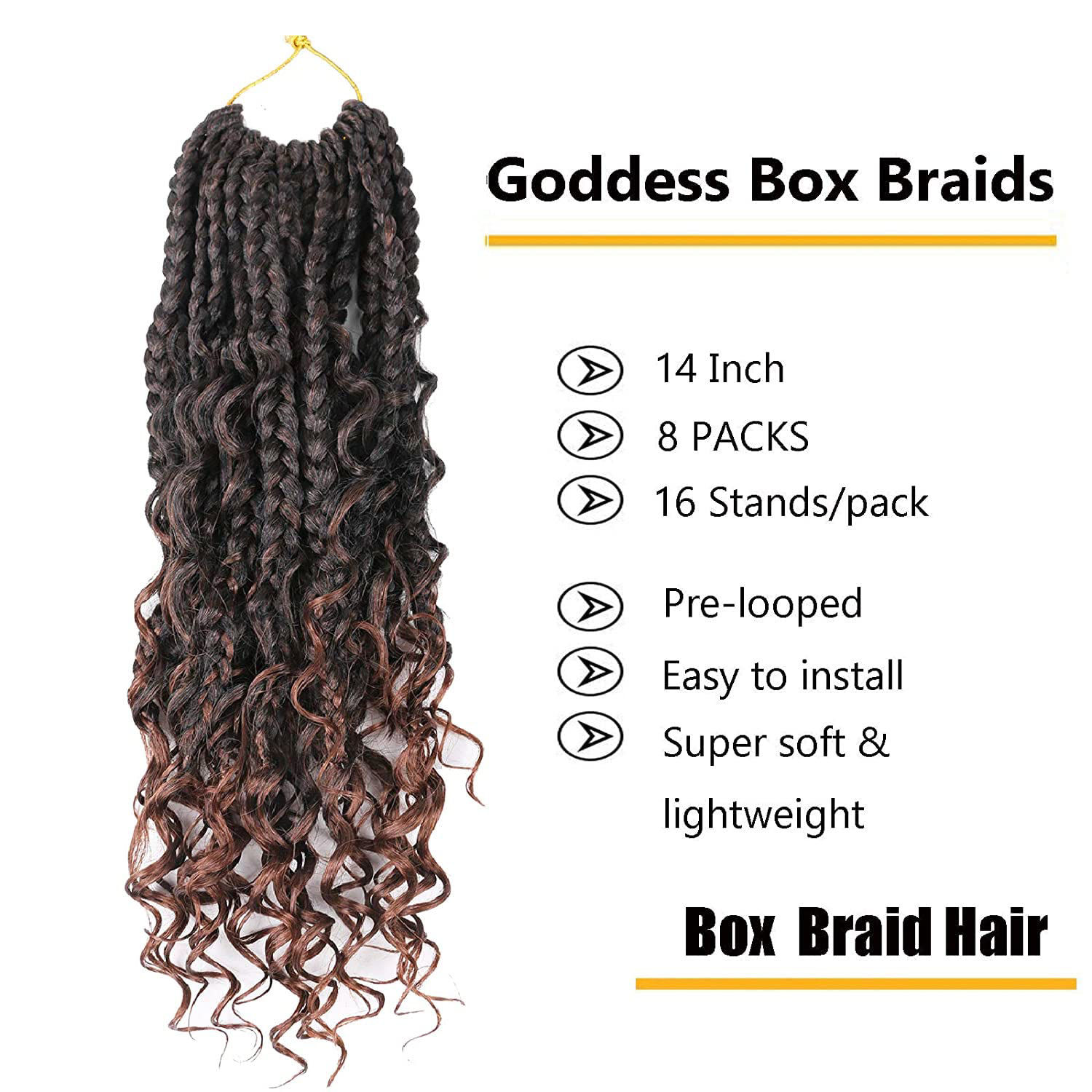 GetUSCart- 8 Pack Bohomian Box Braids Crochet Braids14 Inch Crochet Box ...