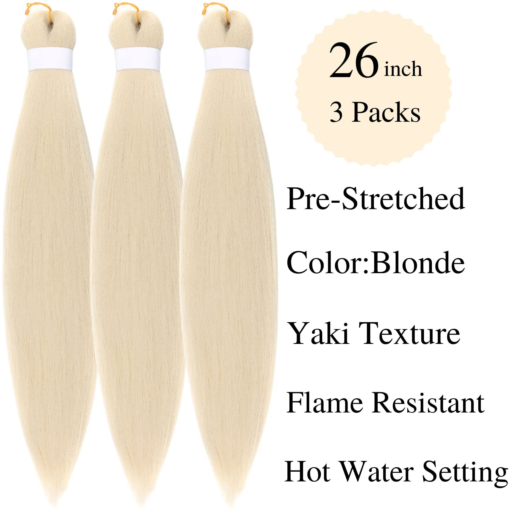 GetUSCart- Gozill Blonde Brainding Hair Pre Streched 613 Kanekalon ...