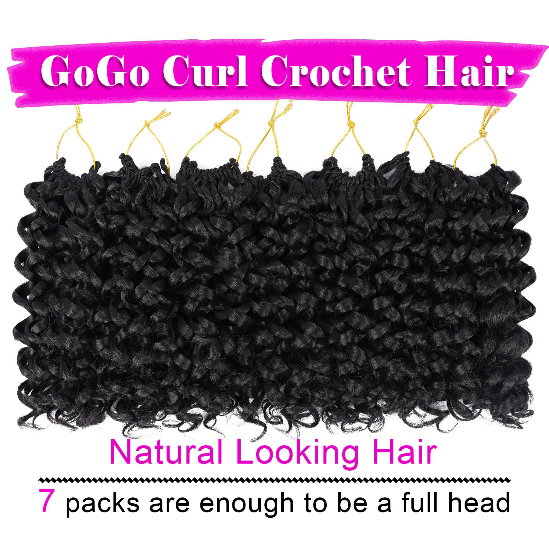 GetUSCart- 7 Packs GoGo Curl Crochet Hair 12 Inch Short Curly Crochet ...