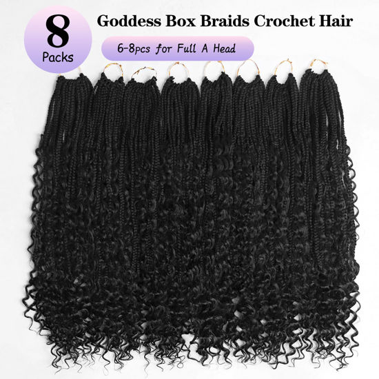 GetUSCart- Goddess Box Braids Crochet Hair With Curly Ends 24 Inch ...